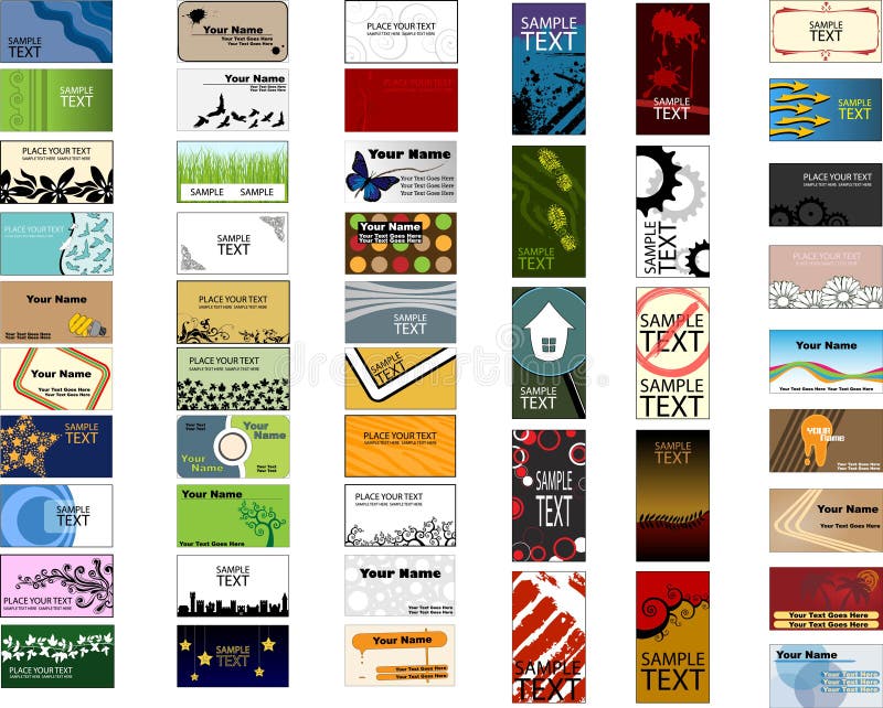 Big Pack of Different Business Card Templates Stock Vector ...