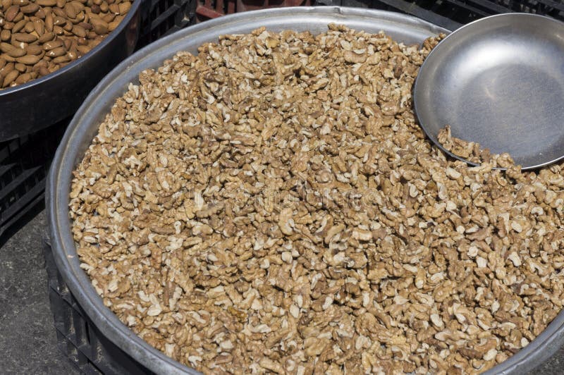 Big pan full of nuts stock photo. Image of healthy, macro - 27725028