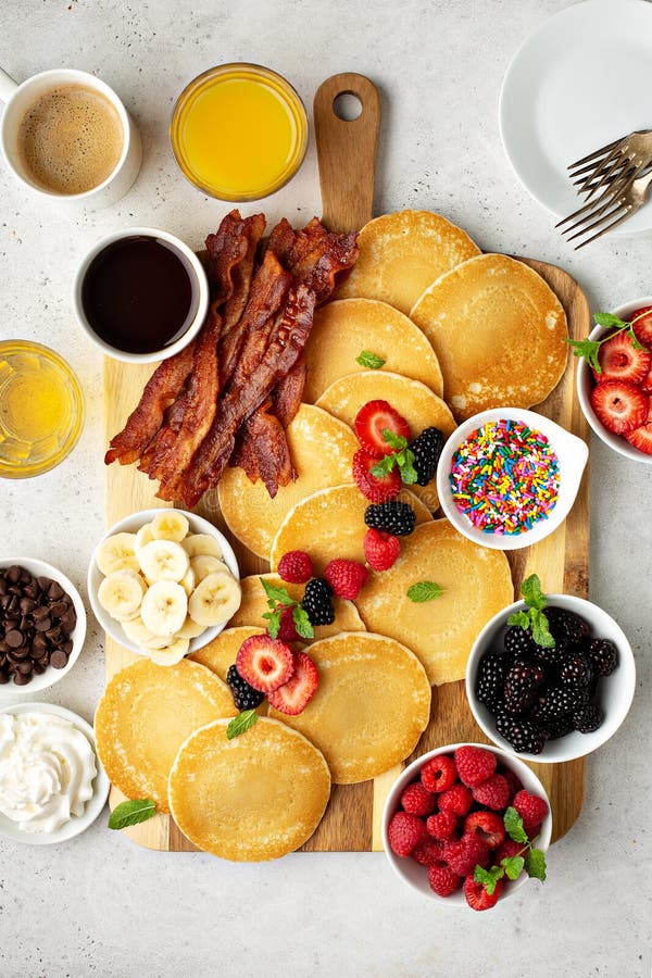 Big pancake breakfast stock photo. Image of cream, drink - 167009720