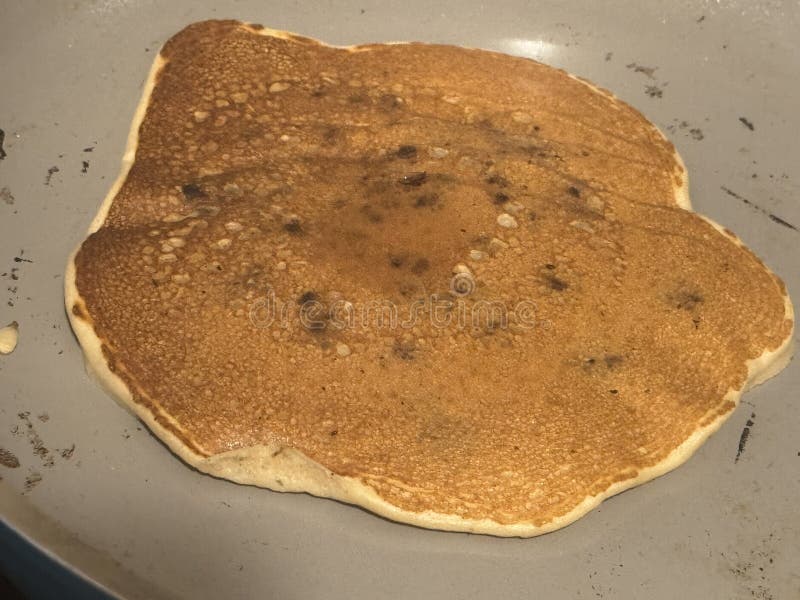 Big pancake in pan stock photo. Image of frying, pancake - 352324668