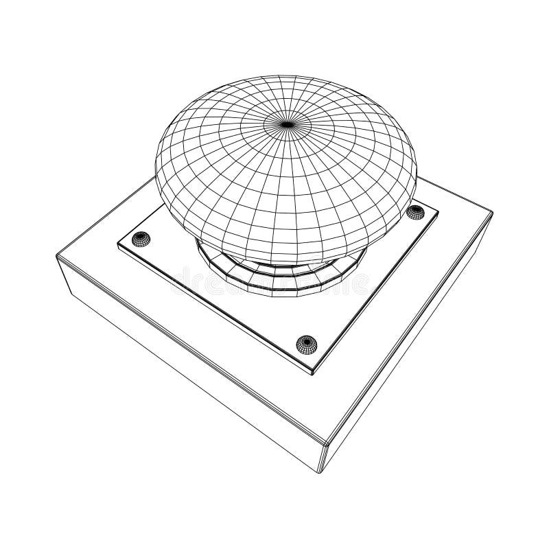 Big Panic Launch Push Button. Wireframe Low Poly Mesh Stock Vector ...