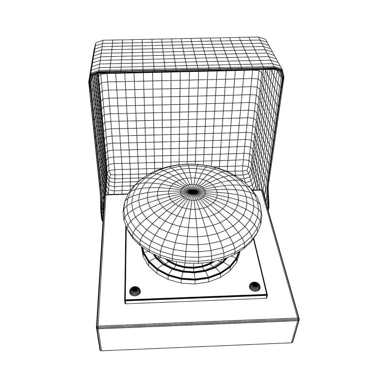 Big Panic Launch Push Button. Wireframe Low Poly Mesh Stock Vector ...