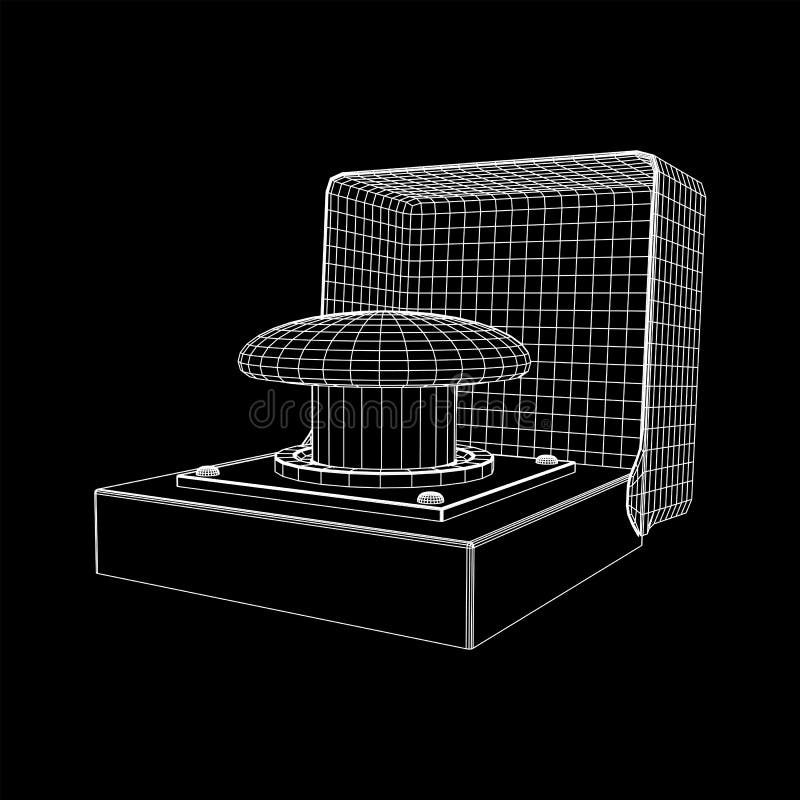 Big Panic Launch Push Button. Wireframe Low Poly Mesh Stock Vector ...