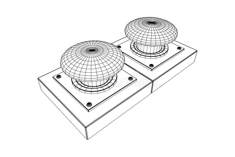 Big Panic Launch Push Button. Wireframe Low Poly Mesh Stock Vector ...