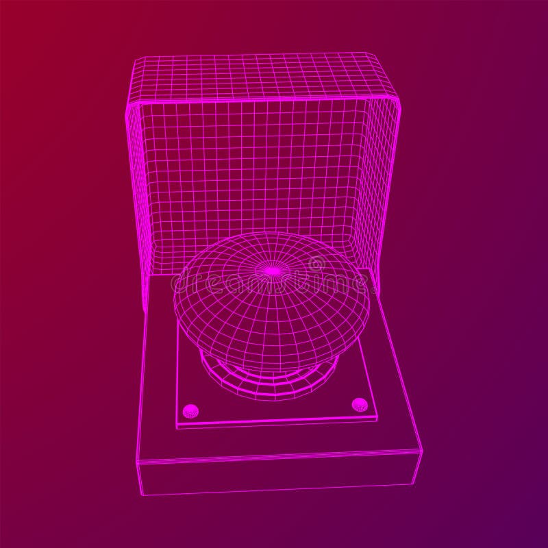Big Panic Launch Push Button. Wireframe Low Poly Mesh Stock Vector ...