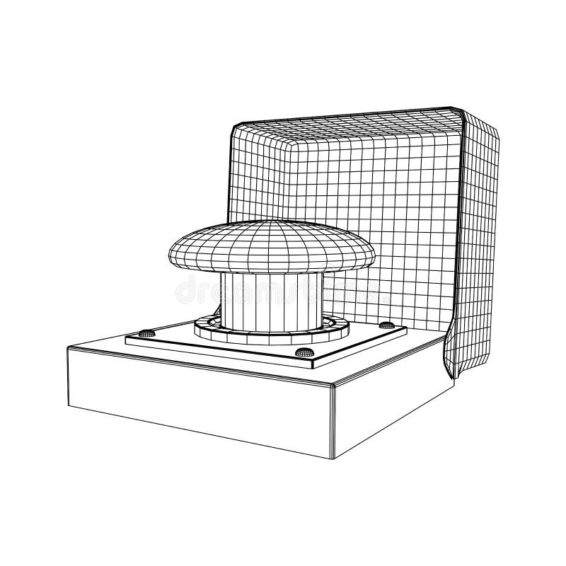 Big Panic Launch Push Button. Wireframe Low Poly Mesh Stock Vector ...