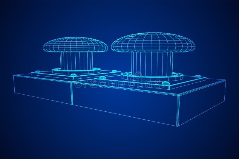 Big Panic Launch Push Button. Wireframe Low Poly Mesh Stock Vector ...