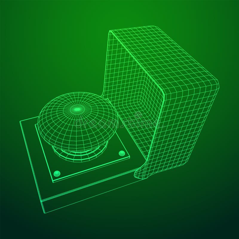 Big Panic Launch Push Button. Wireframe Low Poly Mesh Stock Vector ...