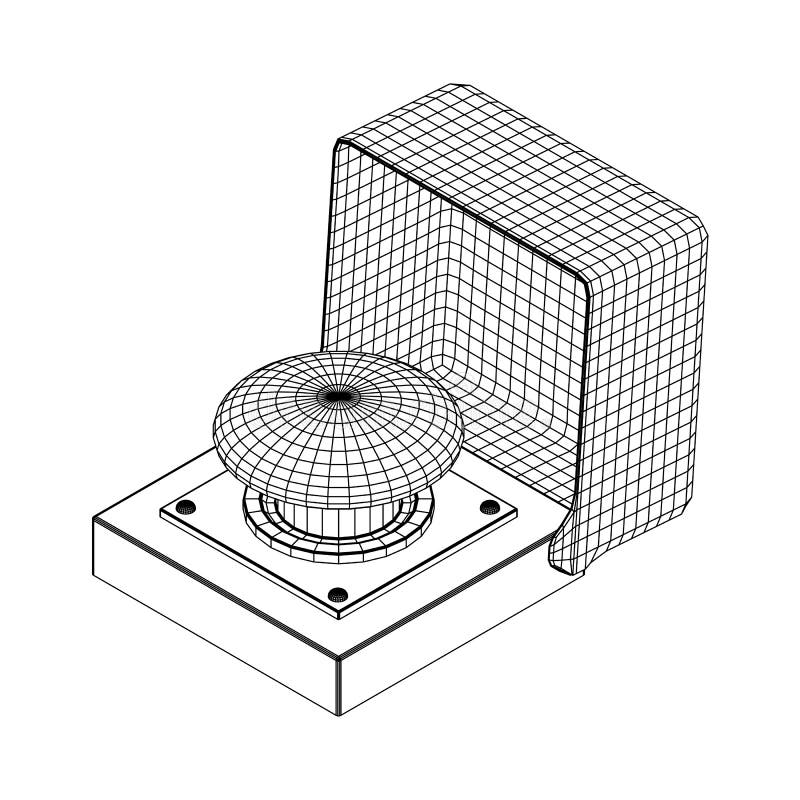 Big Panic Launch Push Button. Wireframe Low Poly Mesh Stock Vector ...