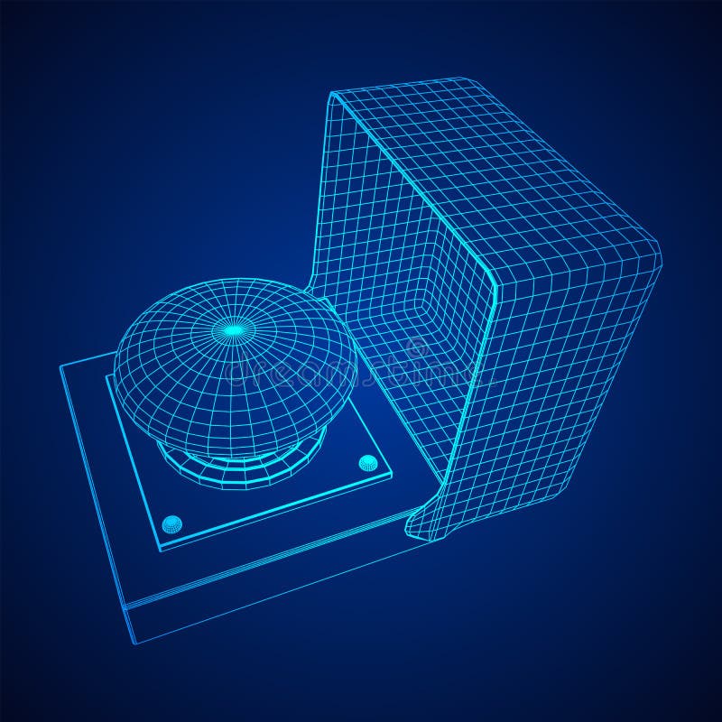 Big Panic Launch Push Button. Wireframe Low Poly Mesh Stock Vector ...
