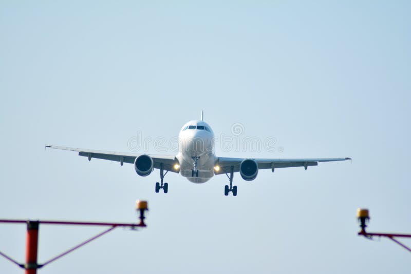 Big Passenger Plane is Flying Up from Runway of Airport Stock Image ...