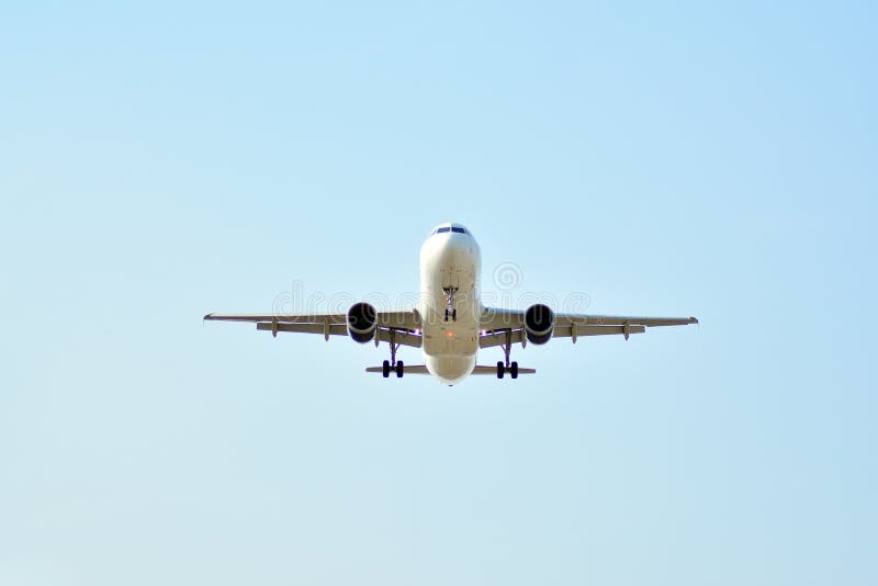 Big Passenger Plane is Flying Up from Runway of Airport Stock Photo ...