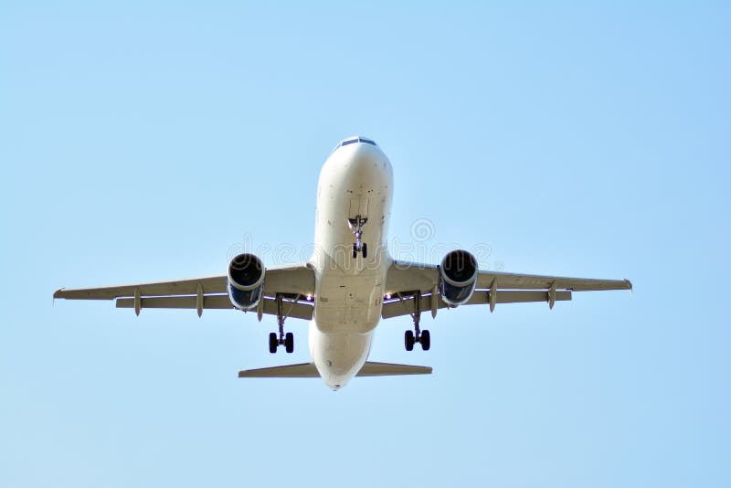 Big Passenger Plane is Flying Up from Runway of Airport Stock Photo ...