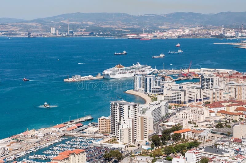 Cruise Ship In Port Gibraltar Stock Photo - Image of hull, vacations ...