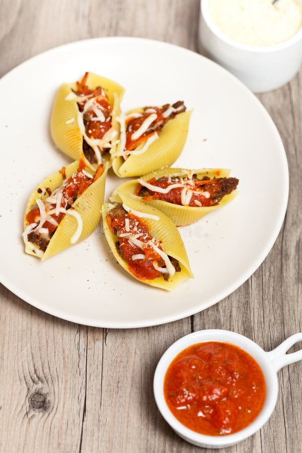 Big pasta shells stock image. Image of cheese, italian - 36338099