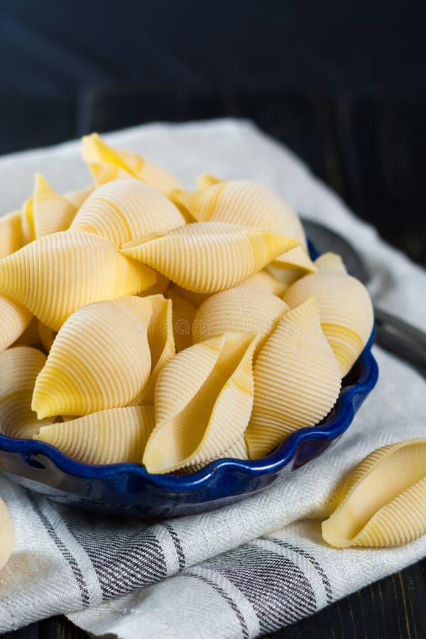 Big Pasta Shells for Stuffing, Uncooked Stock Photo - Image of macanori ...