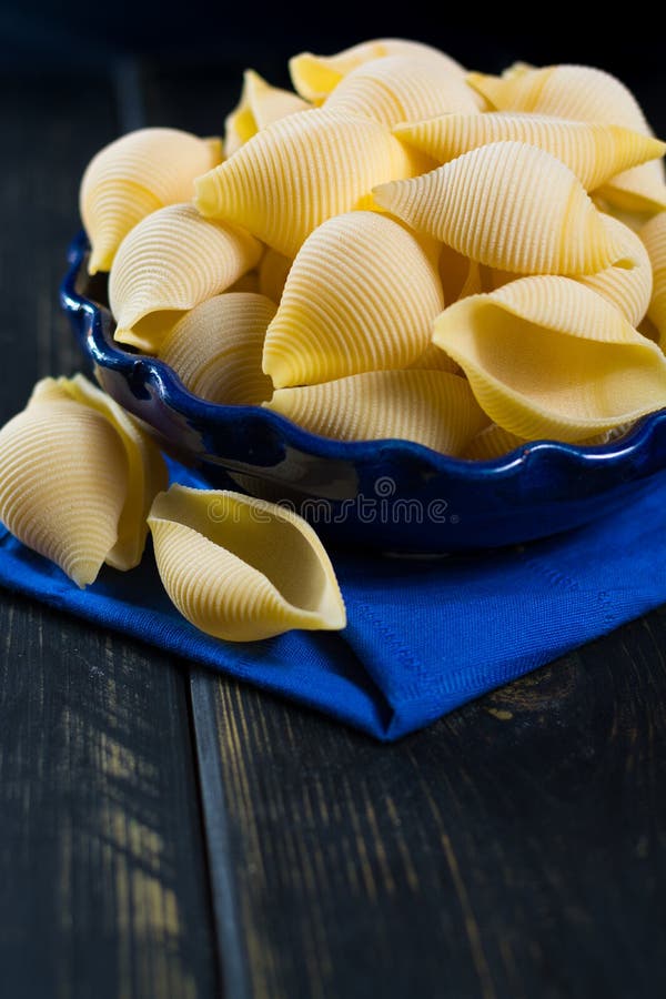 Big Pasta Shells for Stuffing, Uncooked Stock Image - Image of ready ...