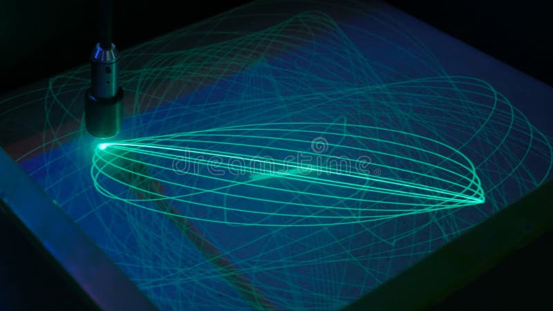 Big Pendulum Draws Ellipses with Light on Phosphorus Surface Stock ...