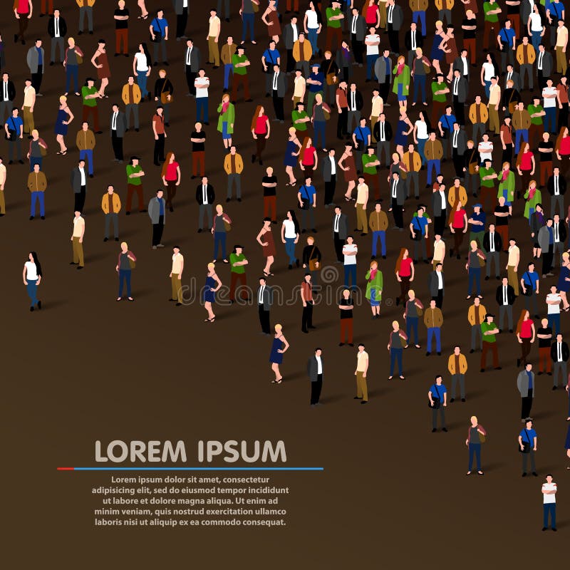 Big People Crowd Dark Background Stock Illustrations – 235 Big People ...