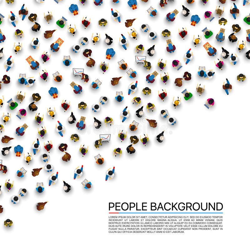 Big People Crowd on White Background. Stock Vector - Illustration of ...