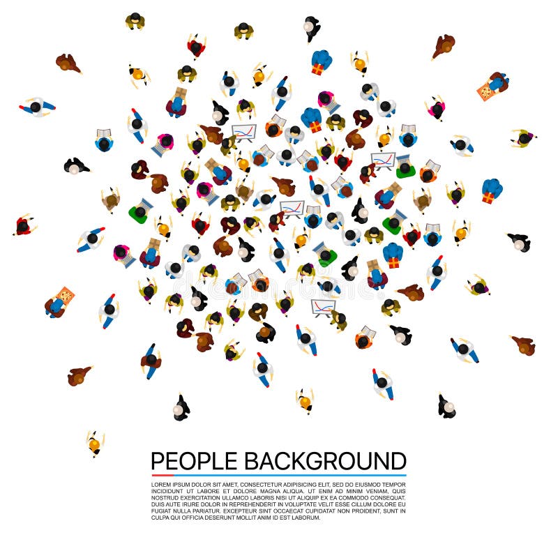 Big People Crowd on White Background. Vector Illustration. Stock Vector ...