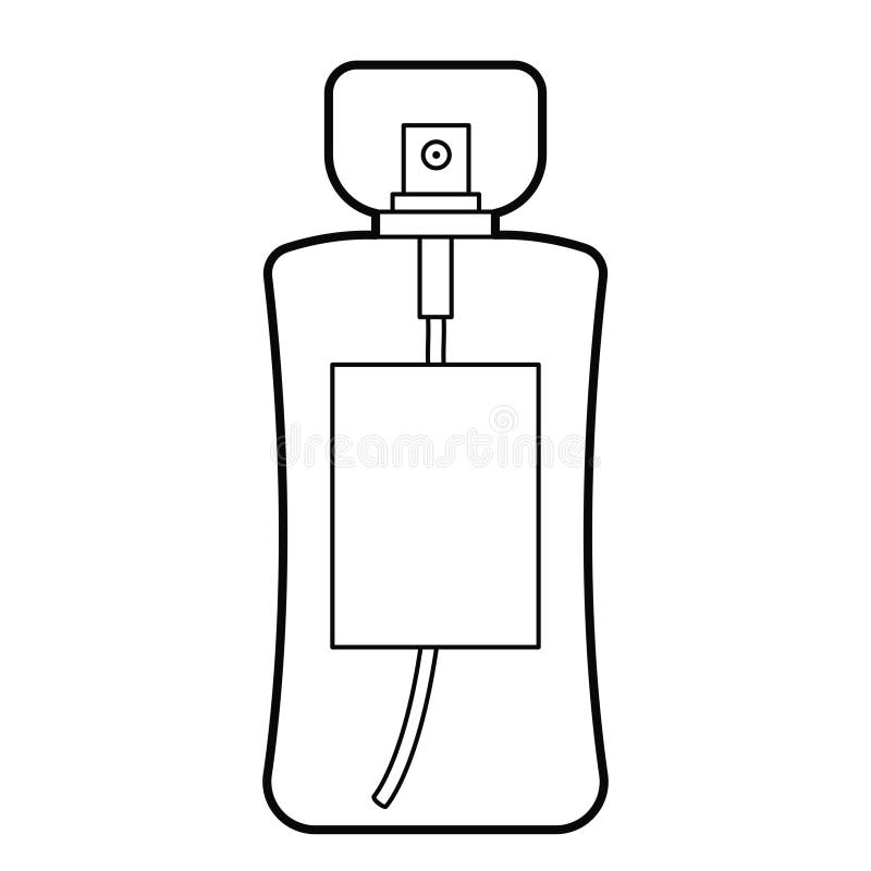 Big Perfume Bottle. Black-and-white Outline Illustration, Design ...