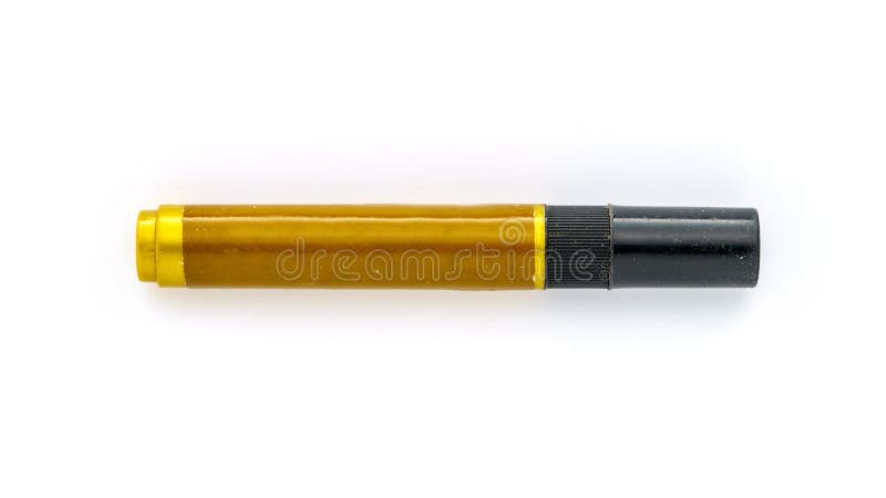 Big Permanent Marker with Empty Yellow Label Isolated on White ...
