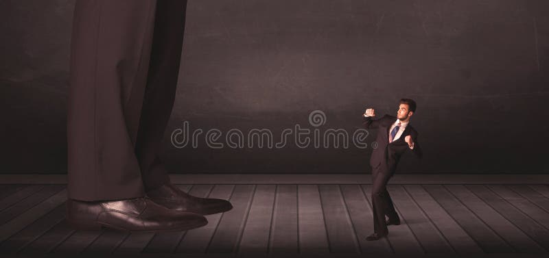 Big Person with Small Businessman Concept Stock Image - Image of ...