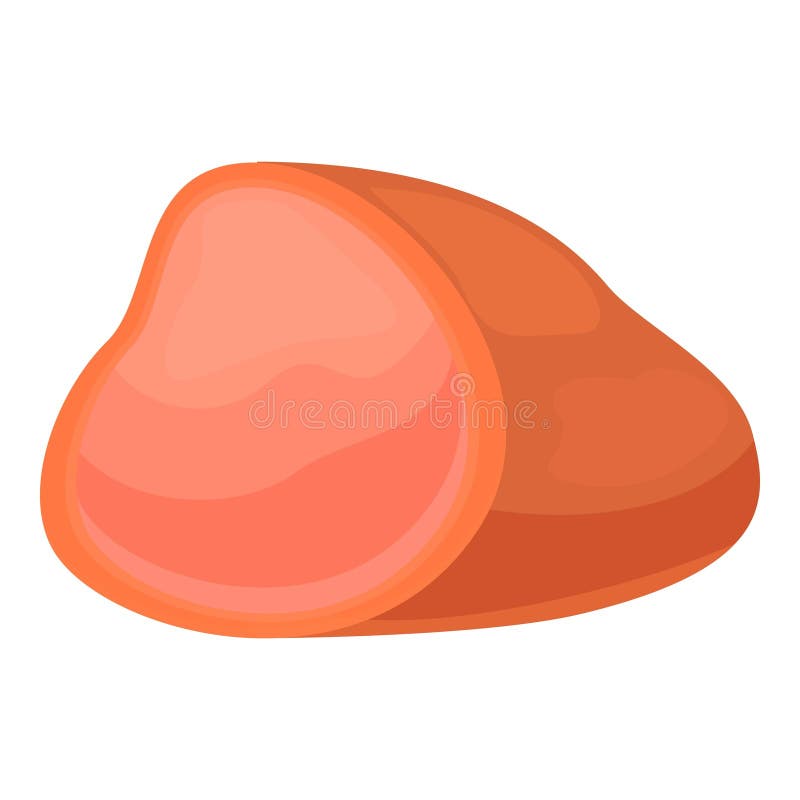 Big Piece of Ham Showing Cross Section on White Background Stock Vector ...