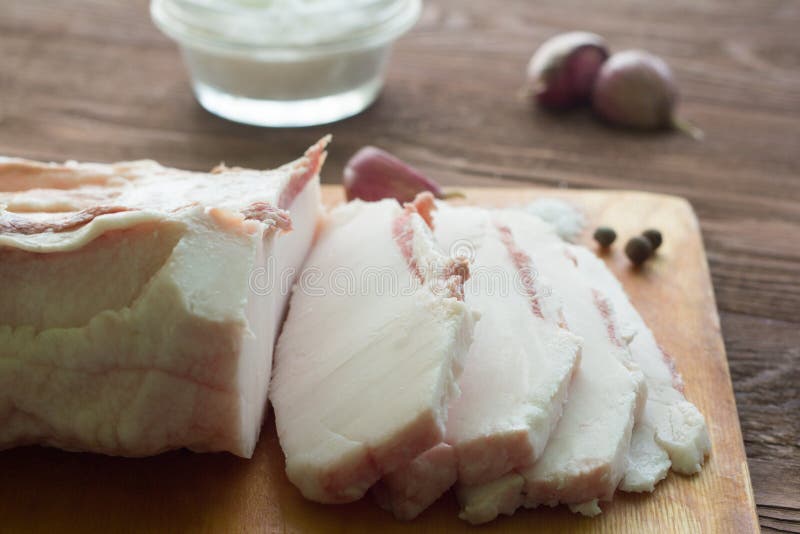 A Big Piece of Pork Fat for Pickling Stock Image - Image of lard ...