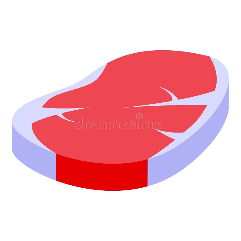 Big Piece of Red Meat Isometric Food Icon Stock Illustration ...