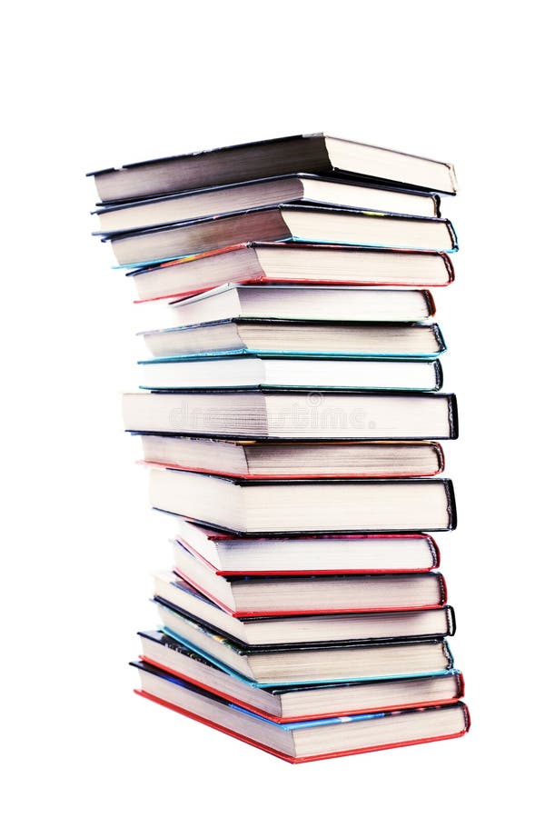 Big pile of books isolated stock image. Image of colorful - 8659925