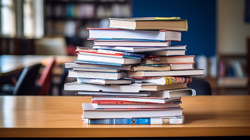 Big pile of books stock illustration. Illustration of classroom - 283541404