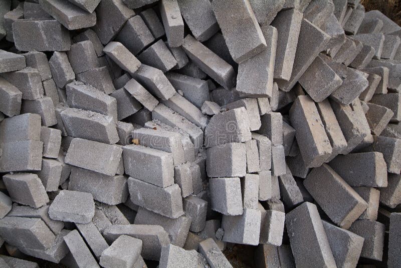 Big Pile of Bricks Isolated Stock Photo - Image of block, building ...