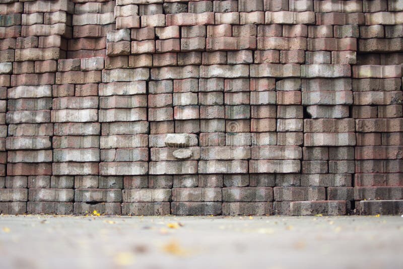 A Big Pile of Bricks Placed on Ground. Stock Photo - Image of bricks ...