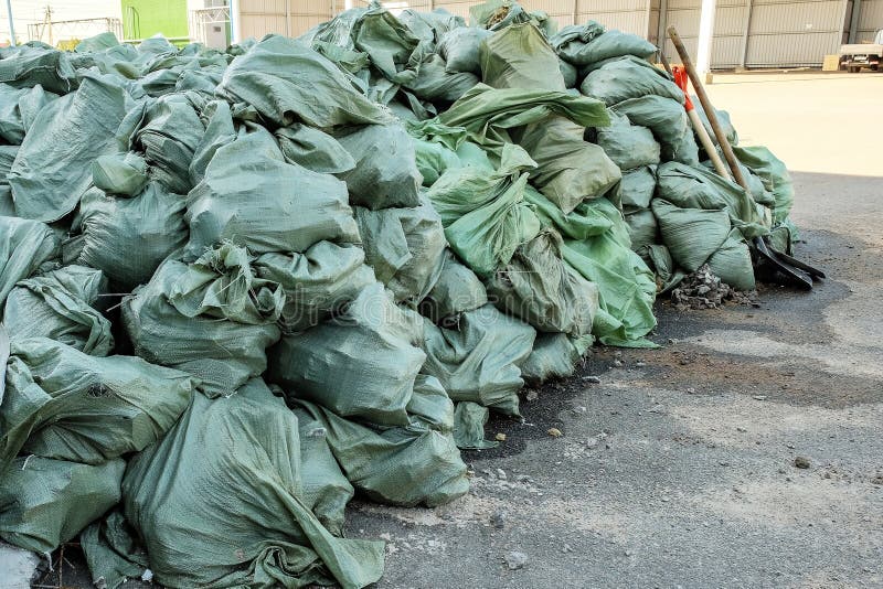 Construction Garbage in Bags Stock Photo - Image of industry, remains ...