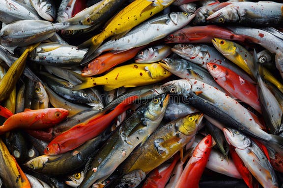 Big pile of fish stock illustration. Illustration of natural - 342851542