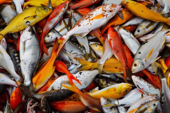 Big pile of fish stock illustration. Illustration of natural - 342851561