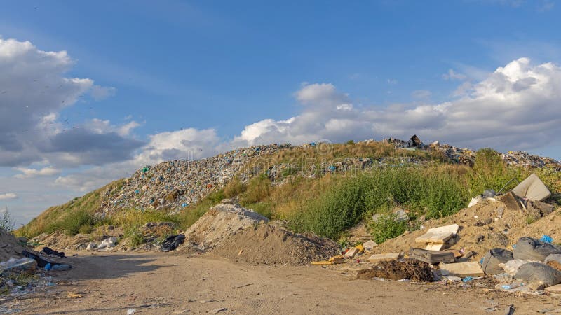 Garbage Dump Hill stock image. Image of pollution, flying - 233098307