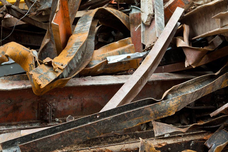 Big Pile Rusty Scrap Steel Girders Demolition Site Stock Photo - Image ...