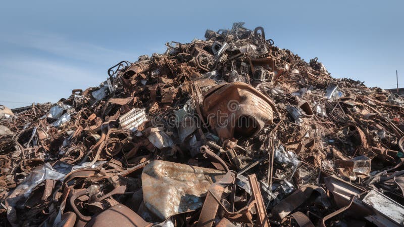 Big pile of scrap metal. stock illustration. Illustration of pile ...
