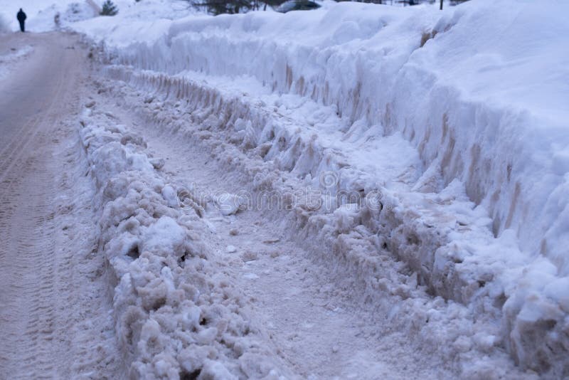 A Big Pile of Snow. Snowy Winter Stock Image - Image of tree, large ...