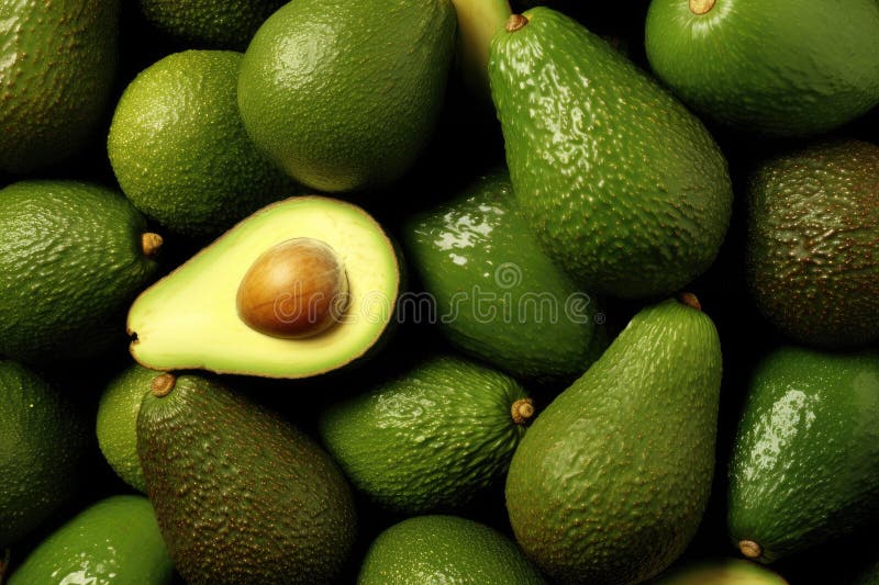 A Big Pile of Whole Ripe Avocados. Generative AI Stock Illustration ...