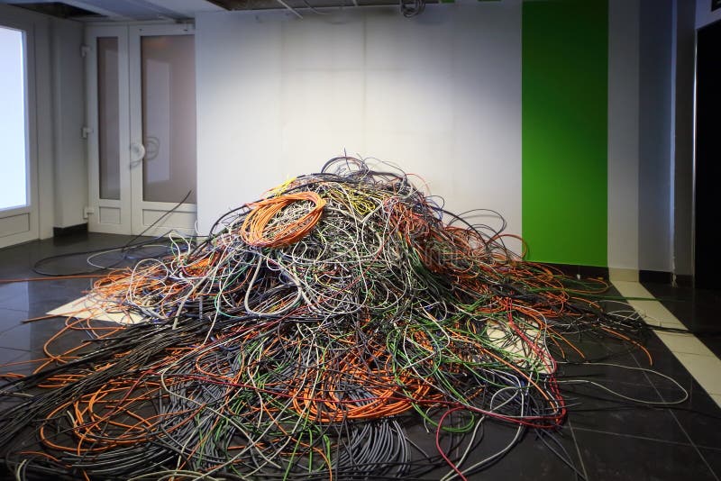 Big pile of wires on the stock photo. Image of connect - 313625838