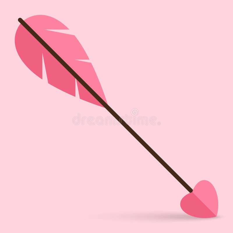 Big Pink Arrow of Love. 3D Realistic Vector Illustration Stock ...