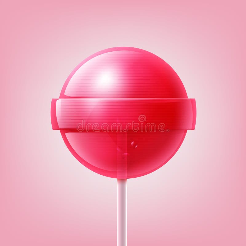 Big pink lollipop stock vector. Illustration of round - 214973832