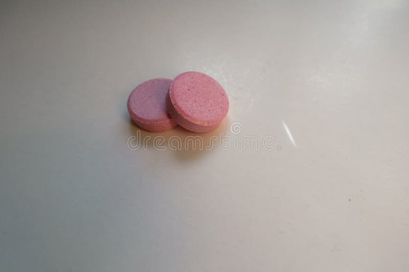Pink Oral Probiotic Tablets (two Items Stock Image - Image of bacteria ...