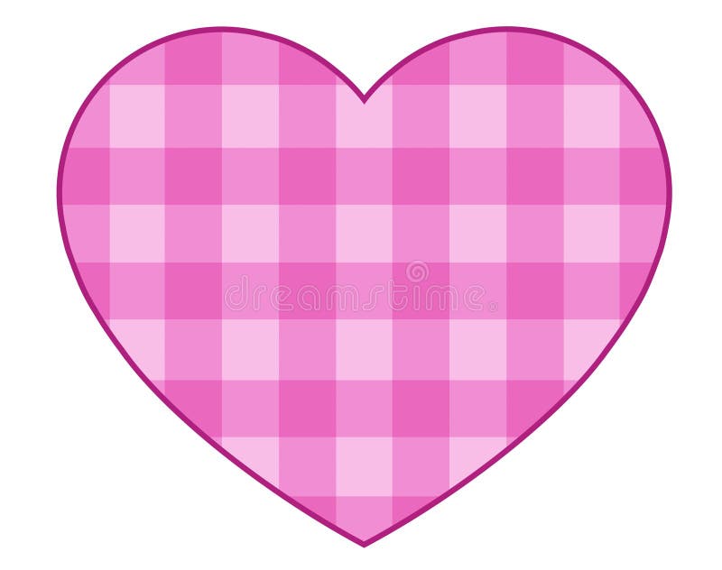 A big pink plaid heart stock photo. Illustration of good - 248547770