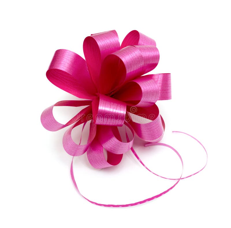 Big pink ribbon bow cutout stock photo. Image of adornment - 7338382