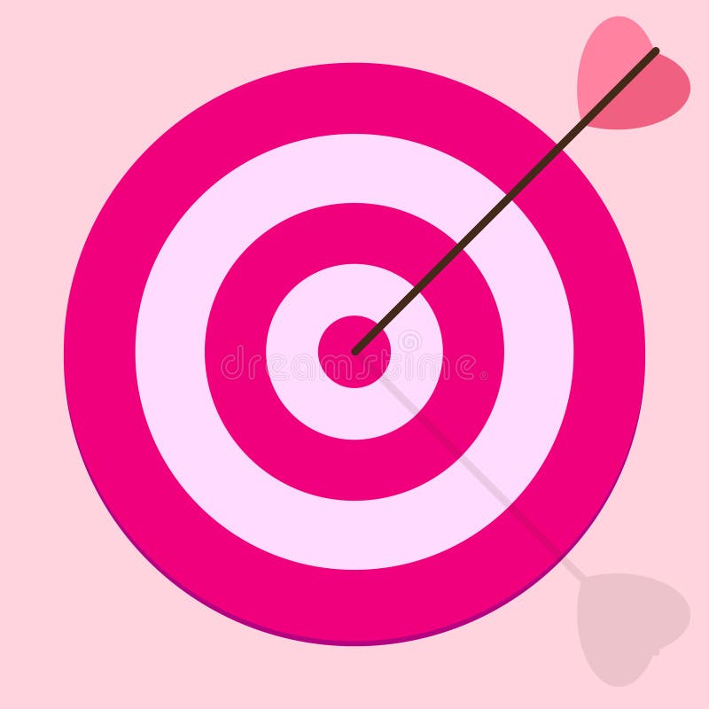 A Big Pink Target and an Arrow Hitting the Target. 3D Realistic Vector ...
